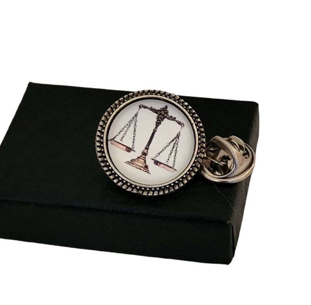 Law Scales of Justice Lapel Tie Pin Cufflinks for Attorney Lawyer Men ...