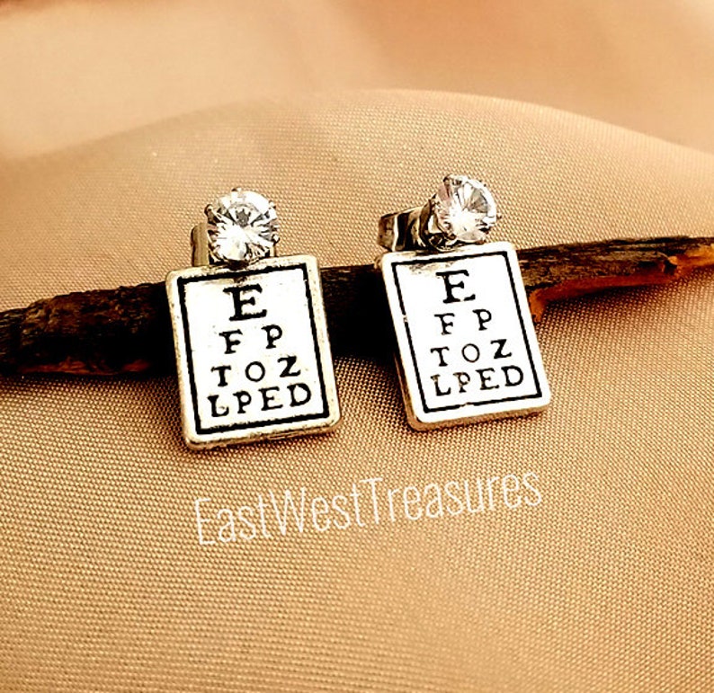 Eyechart Eye Chart Stud Earrings-eye Doctor Gifts-optometrist Optometry ...