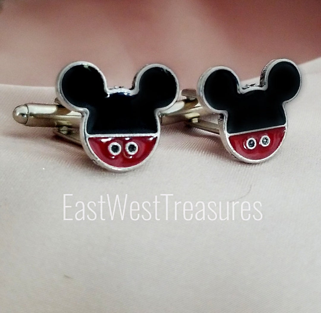 Mickey Mouse Cufflinks, Lapel Tie Pin, Suit Jacket Necktie Accessory ...
