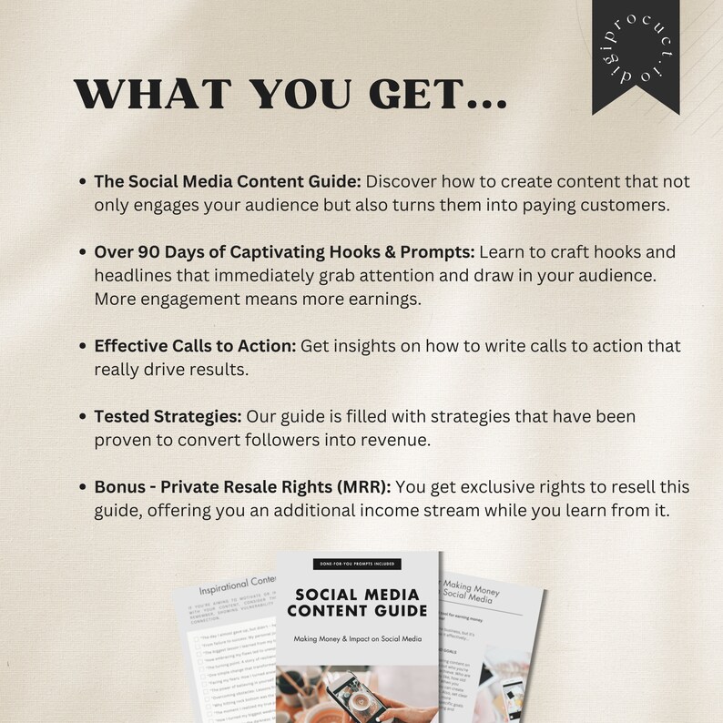 Done for You - Social Media Content Guide | Instagram Hooks & Prompts ...