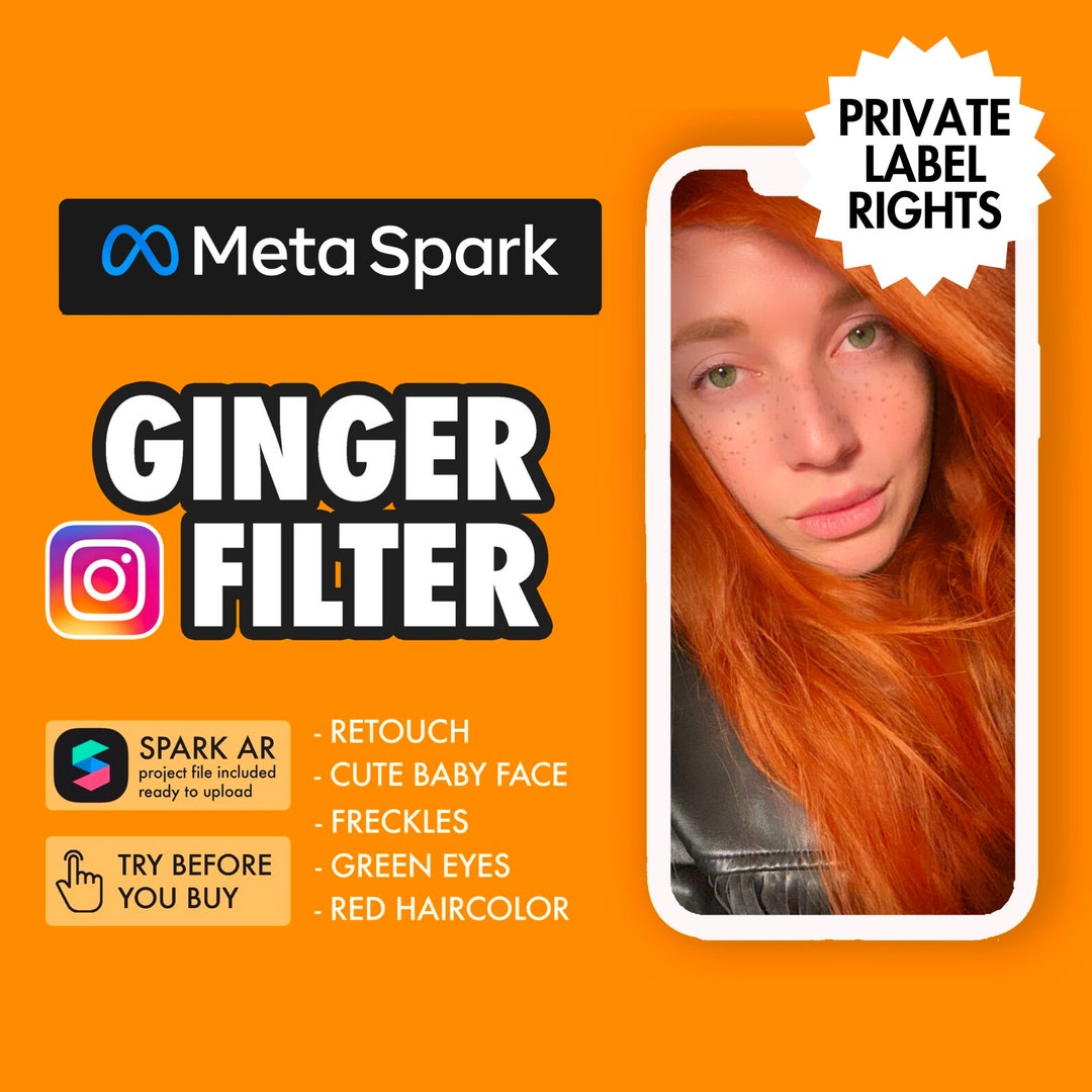 PLR Resell ginger Hair & Freckles Filter Instagram Story Filters Create ...