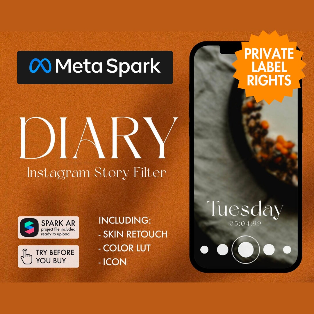 PLR Resell Instagram Story Filters Metaspark Modern Diary PLR Private ...