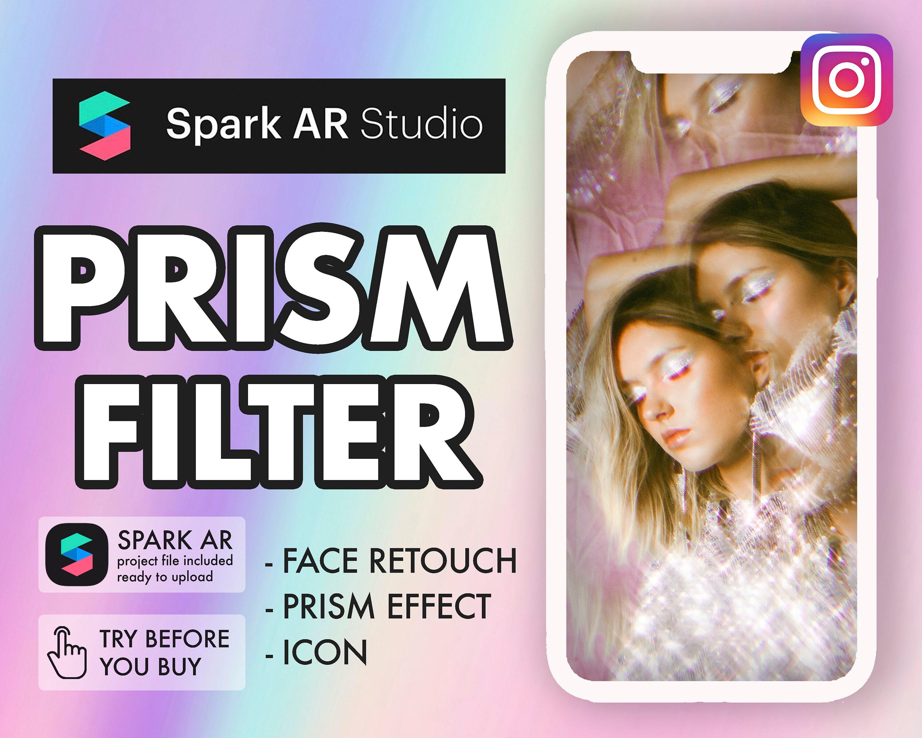 Prism Instagram Story Filter / Crea tu propio filtro / SPARK - Etsy España