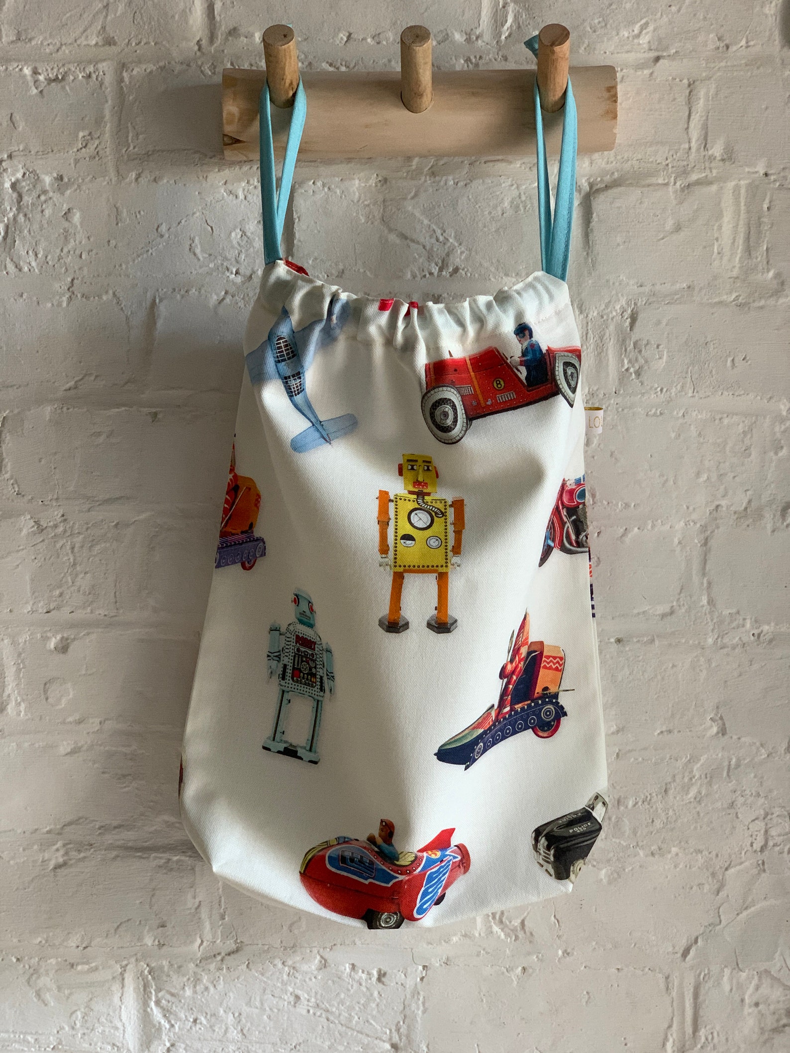 LOU-ISA cotton toy bag storage bag retro Toys | Etsy
