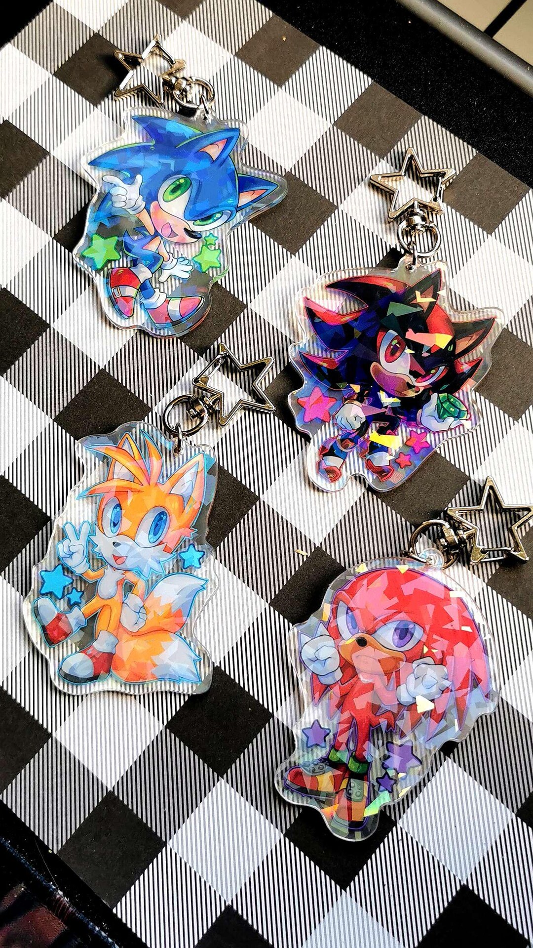 Sonic the Hedgehog Acrylic Keychains | Sonic, Shadow, Tails, Knuckles ...