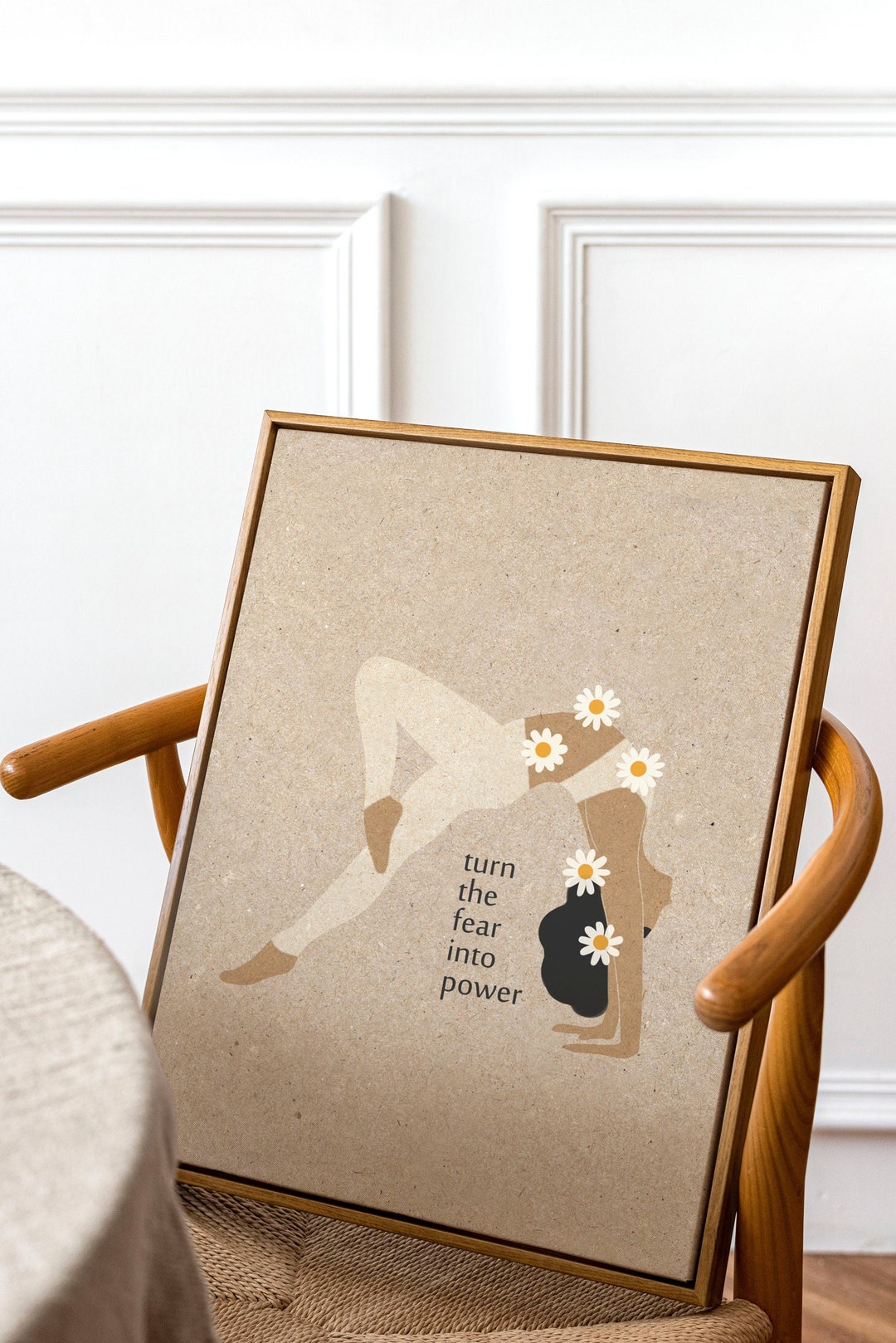 Powerful Yoga Pose Art Print With Quote About Courage| Spiritual Decor ...