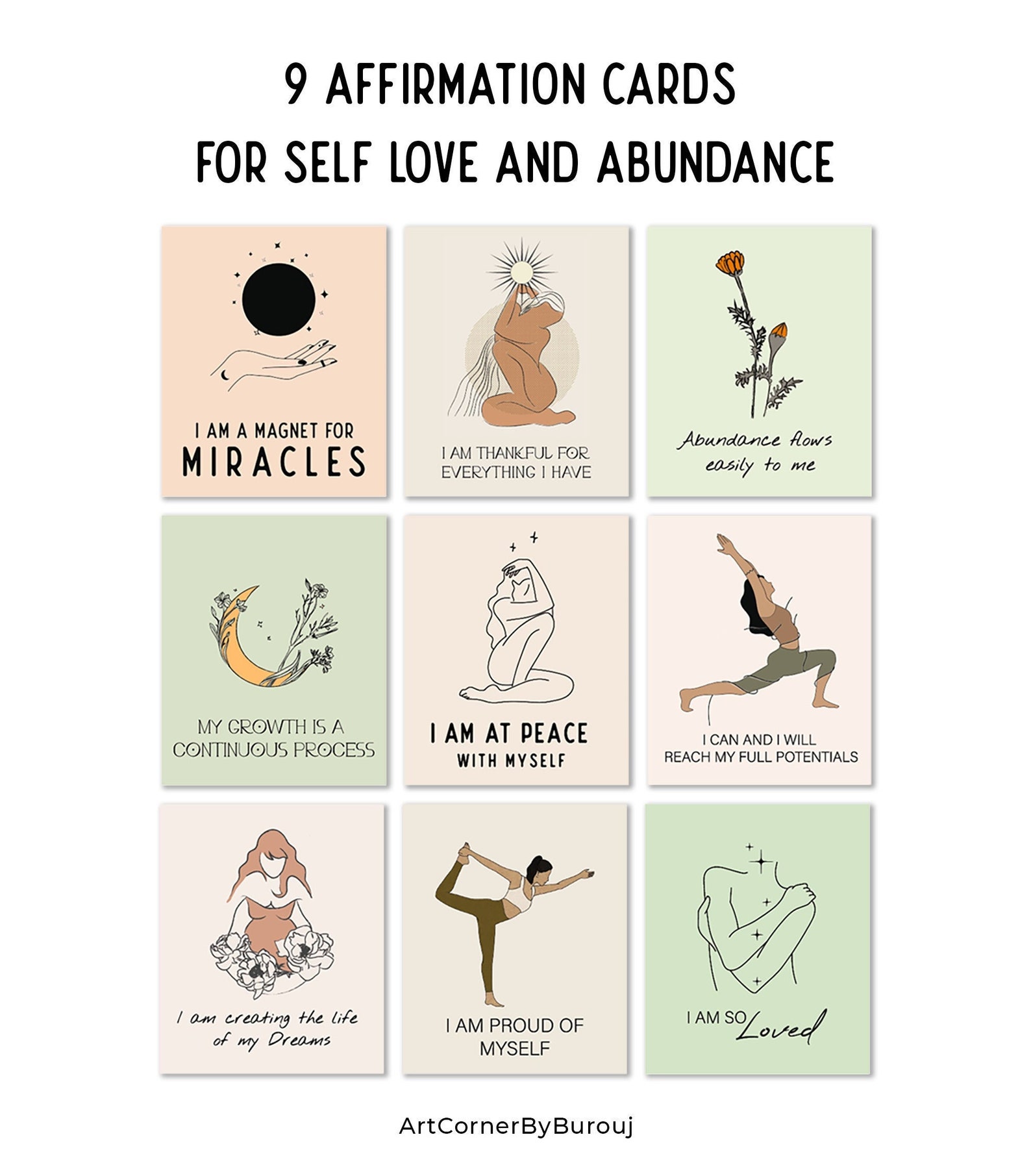 Spiritual Affirmation Cards Printable, Vision Board Prints, Law of ...