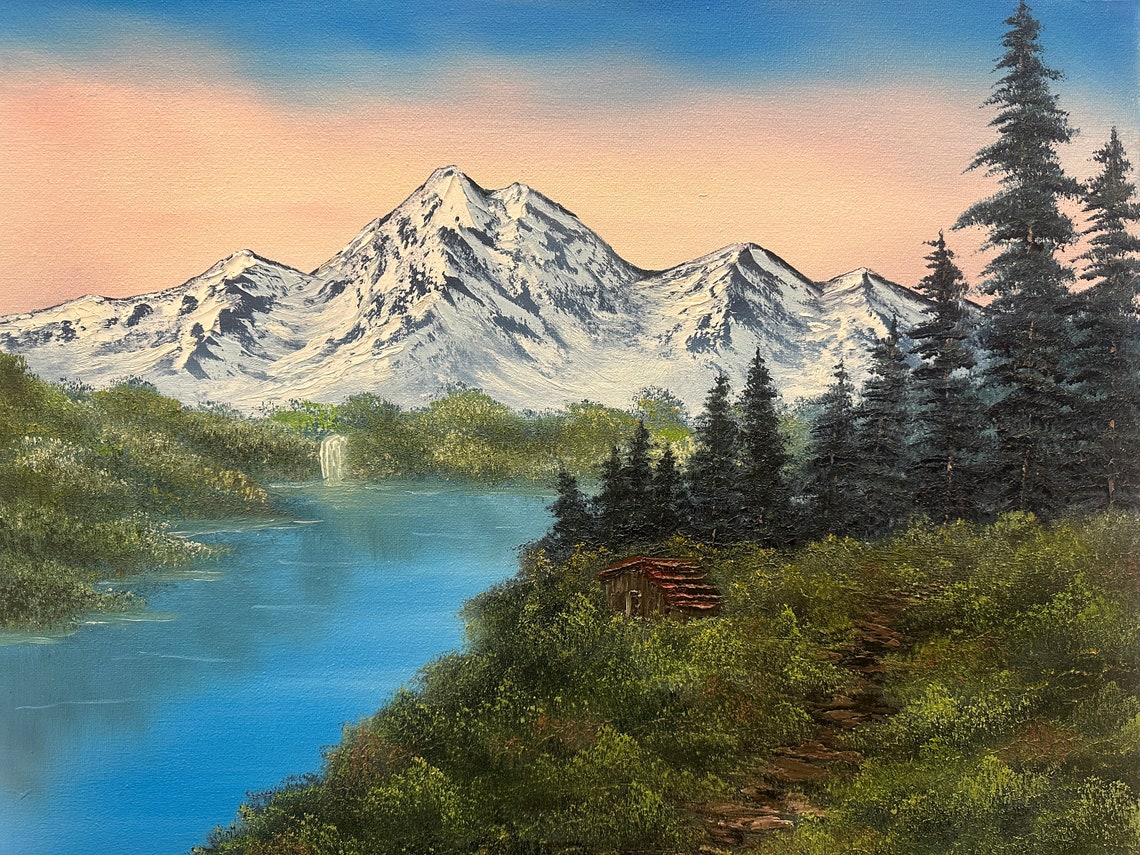 Bob Ross® Inspired "haven in the Valley" 16"x20" - Etsy