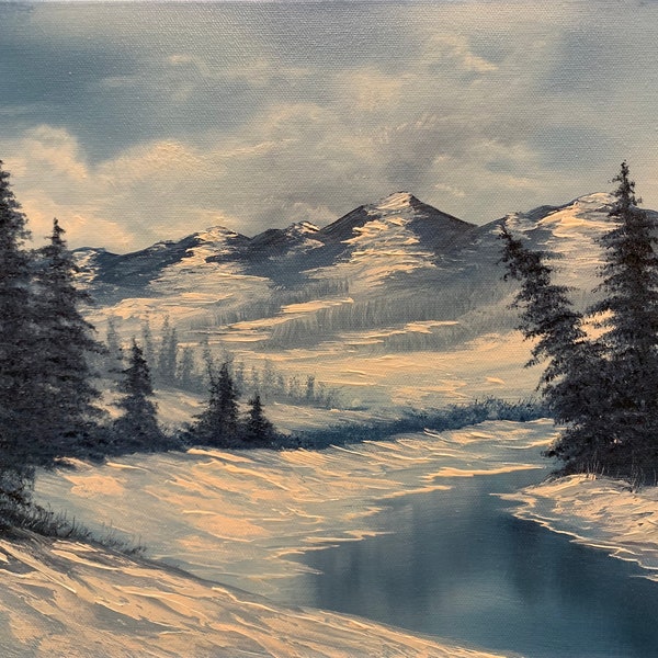 Bob Ross Winter Art - Etsy