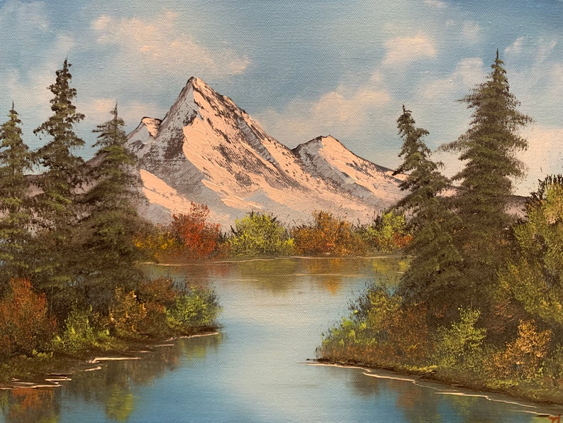 Bob Ross® Inspired Mountain Reflections - Etsy