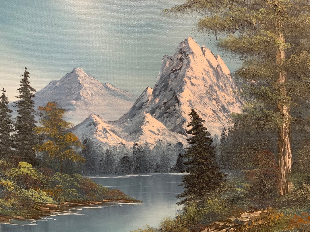Bob Ross Inspired Graceful Mountains Etsy