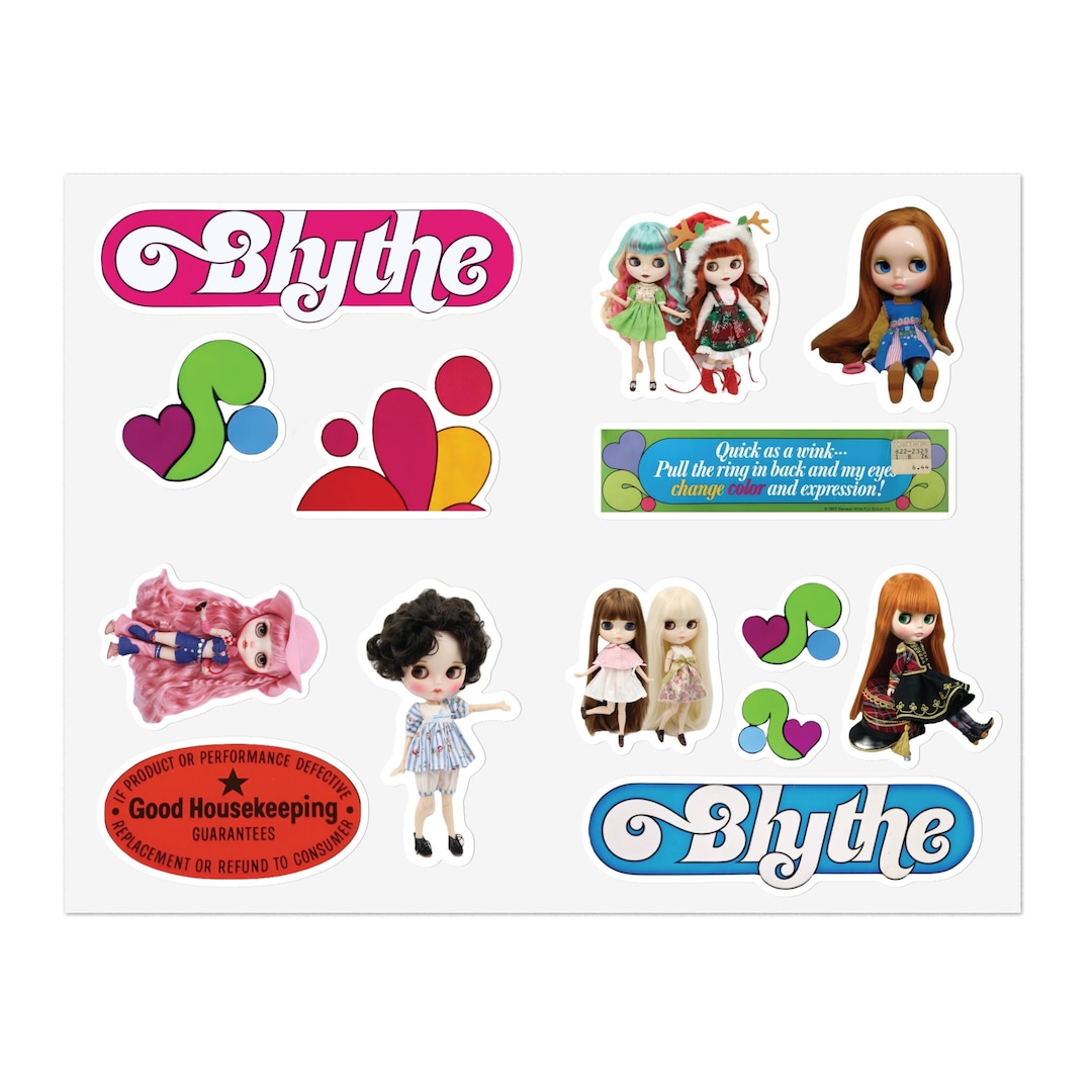 Blythe Doll 5pcs LOT of 5 Stickers Sheets 8.5"x11" Vintage Style Dolls ...