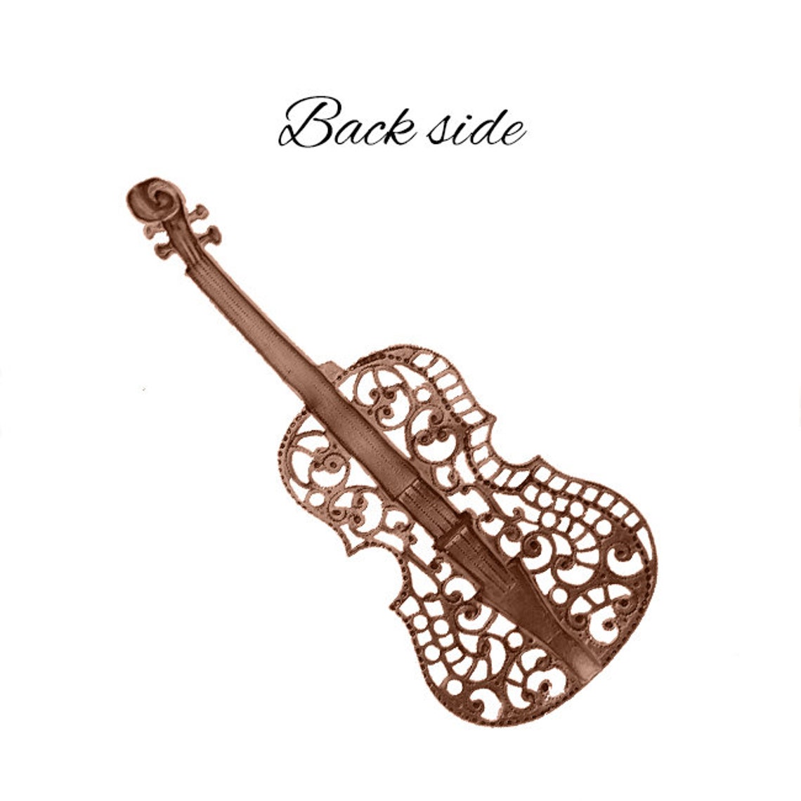Victorian Violin Filigree Rare Large Antiqued Copper Ox - Etsy