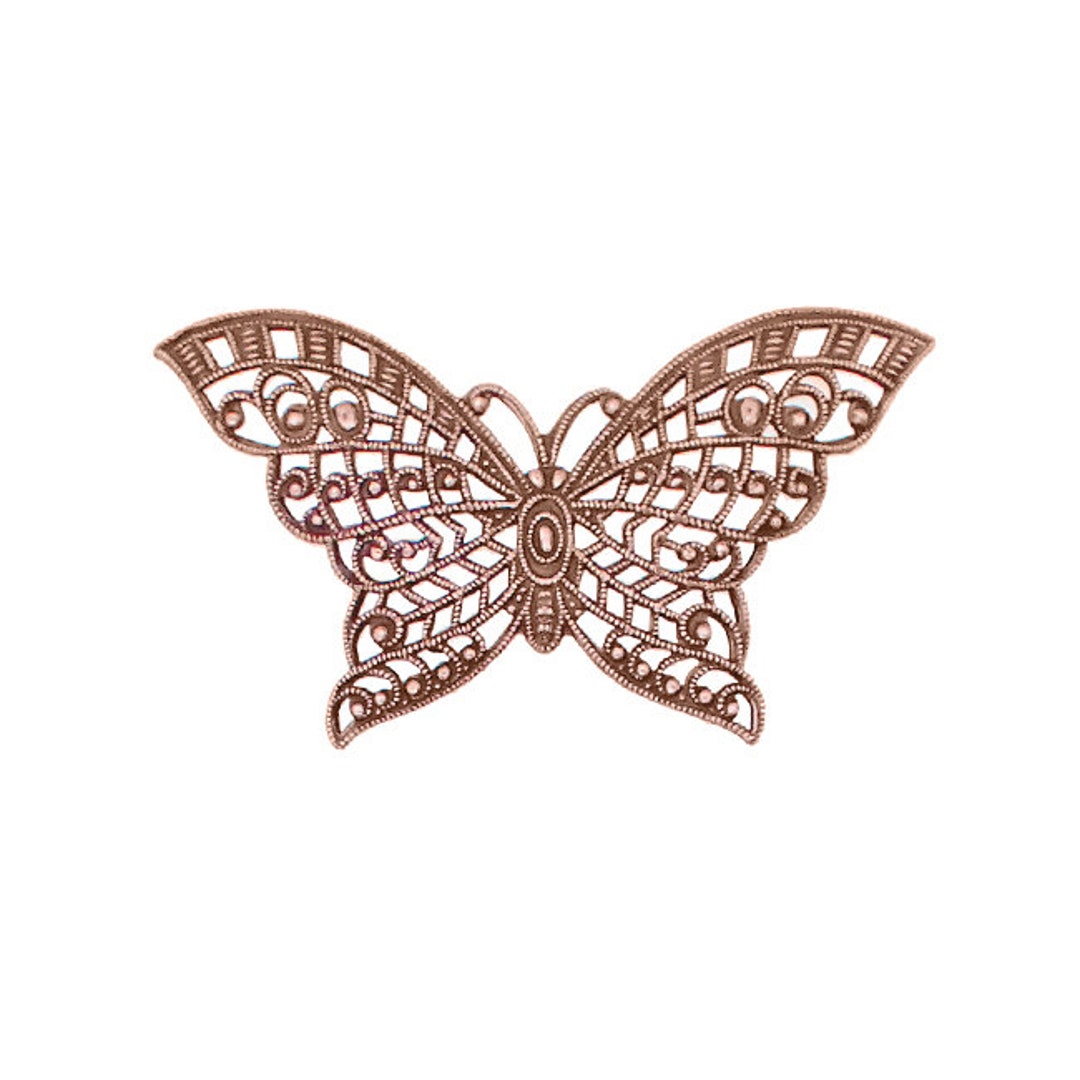 Butterfly Filigree With Lacy Wings - Antiqued Copper Ox - Intricate ...
