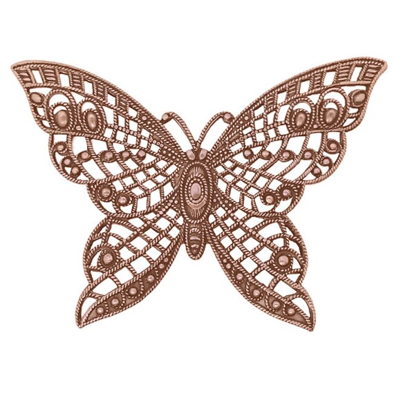 Large Butterfly Filigree With Lacy Wings Rare Antiqued - Etsy