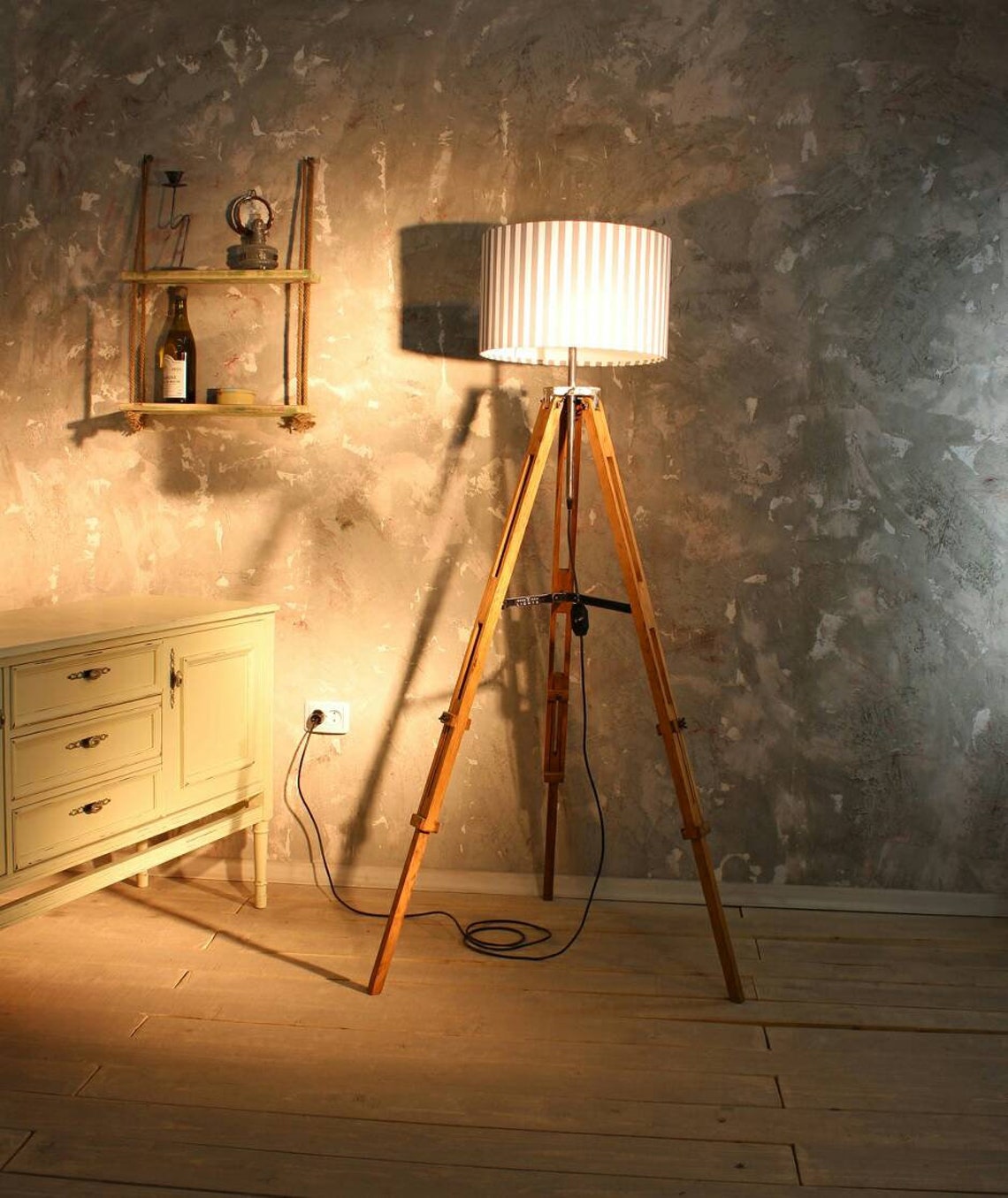 Piccadilly Classic Hand Made Tripod Lamp From Reclaimed Wood - Etsy
