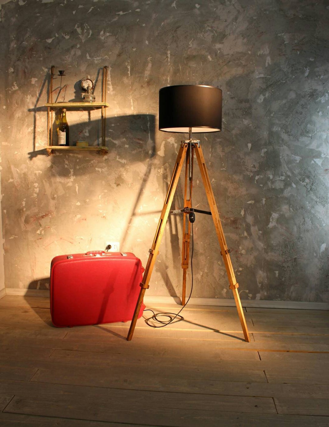 Piccadilly Classic Hand Made Tripod Lamp From Reclaimed Wood and ...