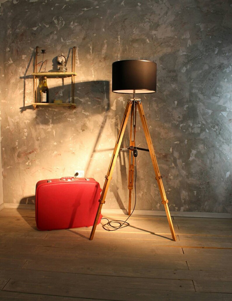 Piccadilly Classic Hand Made Tripod Lamp From Reclaimed Wood and ...