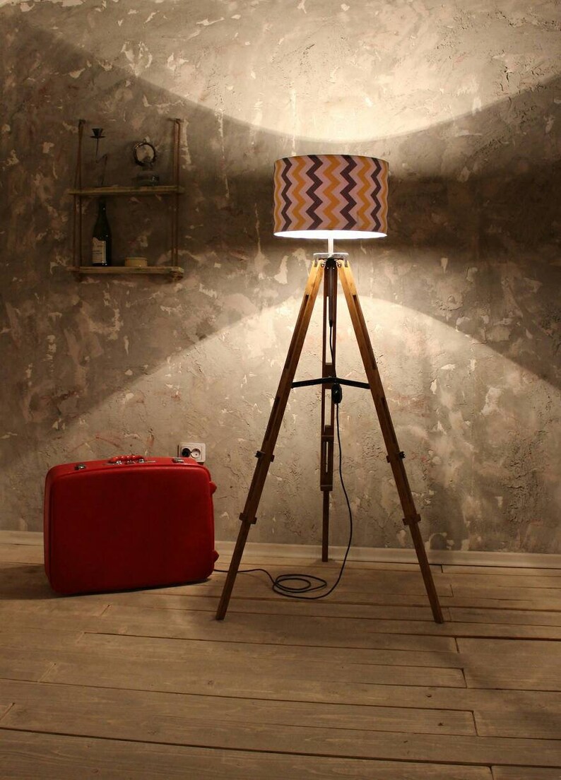 Piccadilly Classic Hand Made Tripod Lamp From Reclaimed Wood and ...
