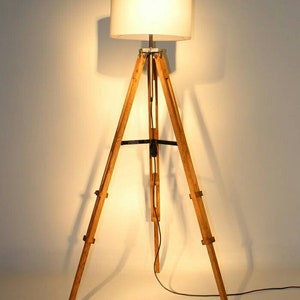 Piccadilly Classic Hand Made Tripod Lamp From Reclaimed Wood and ...