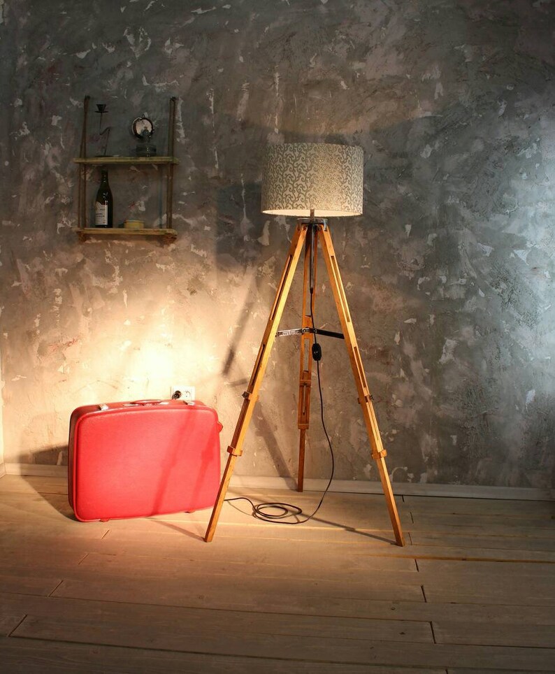 Piccadilly Classic Hand Made Tripod Lamp From Reclaimed Wood and ...