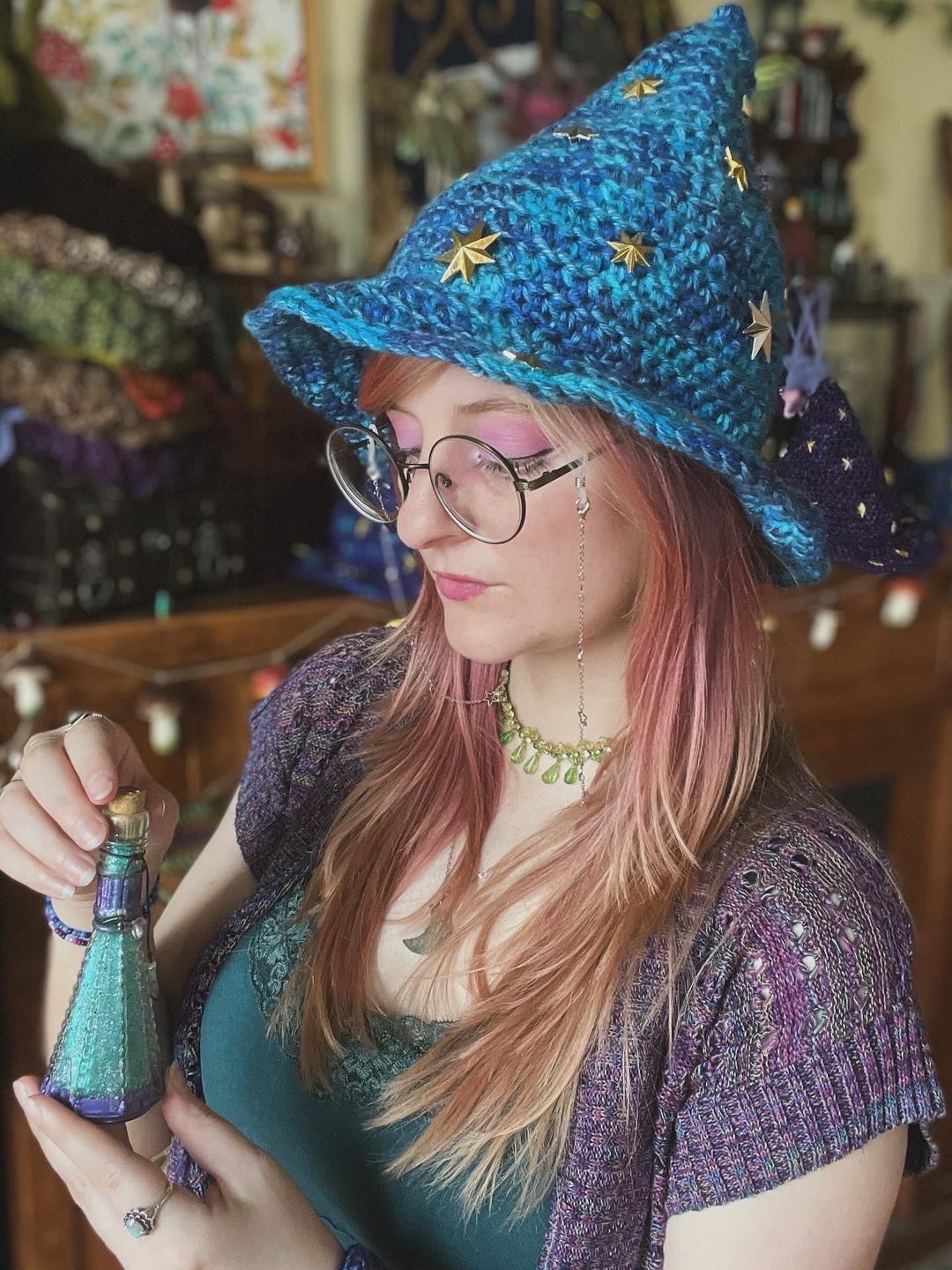 Blue Celestial Wizard Hat - Etsy