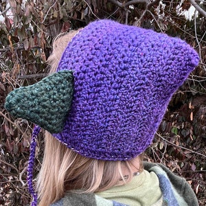 Crochet Purple Goblin Ear Pixie Hood - Etsy