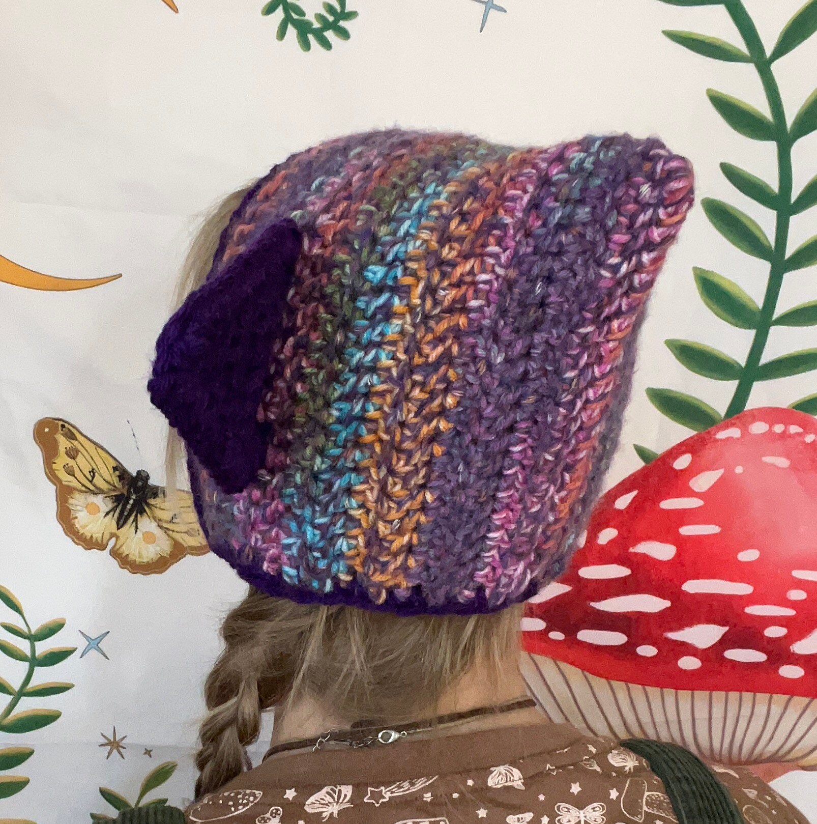 Crochet Purple Goblin Ear Pixie Hood - Etsy