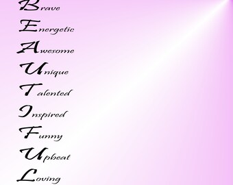 Acrostic art poem | Etsy