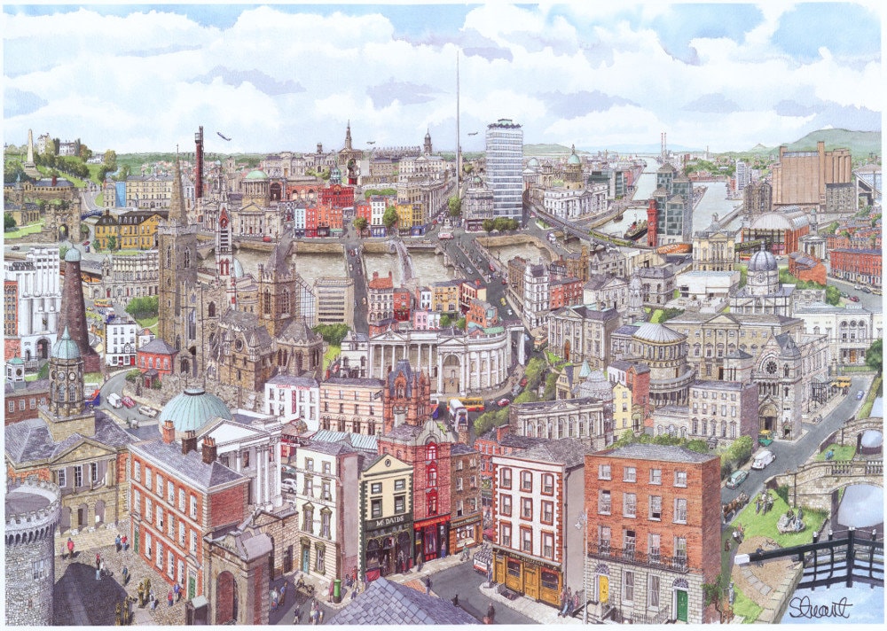 Dublin Cityscape , Limited Edition Print, Signed and Numbered - Etsy