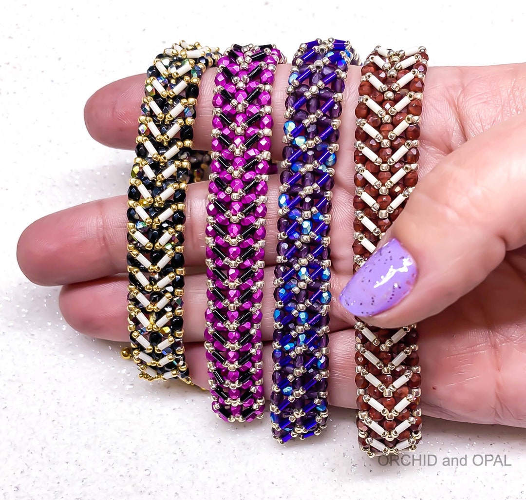Beading Pattern - Laces Out Bugle Bead Bracelet PDF Download - Etsy