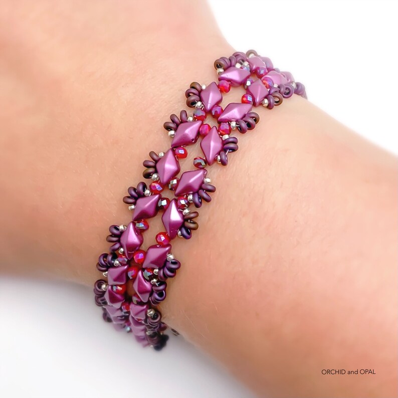 Beading Pattern Starlight Gemduo Bead DIY Beaded Bracelet - Etsy