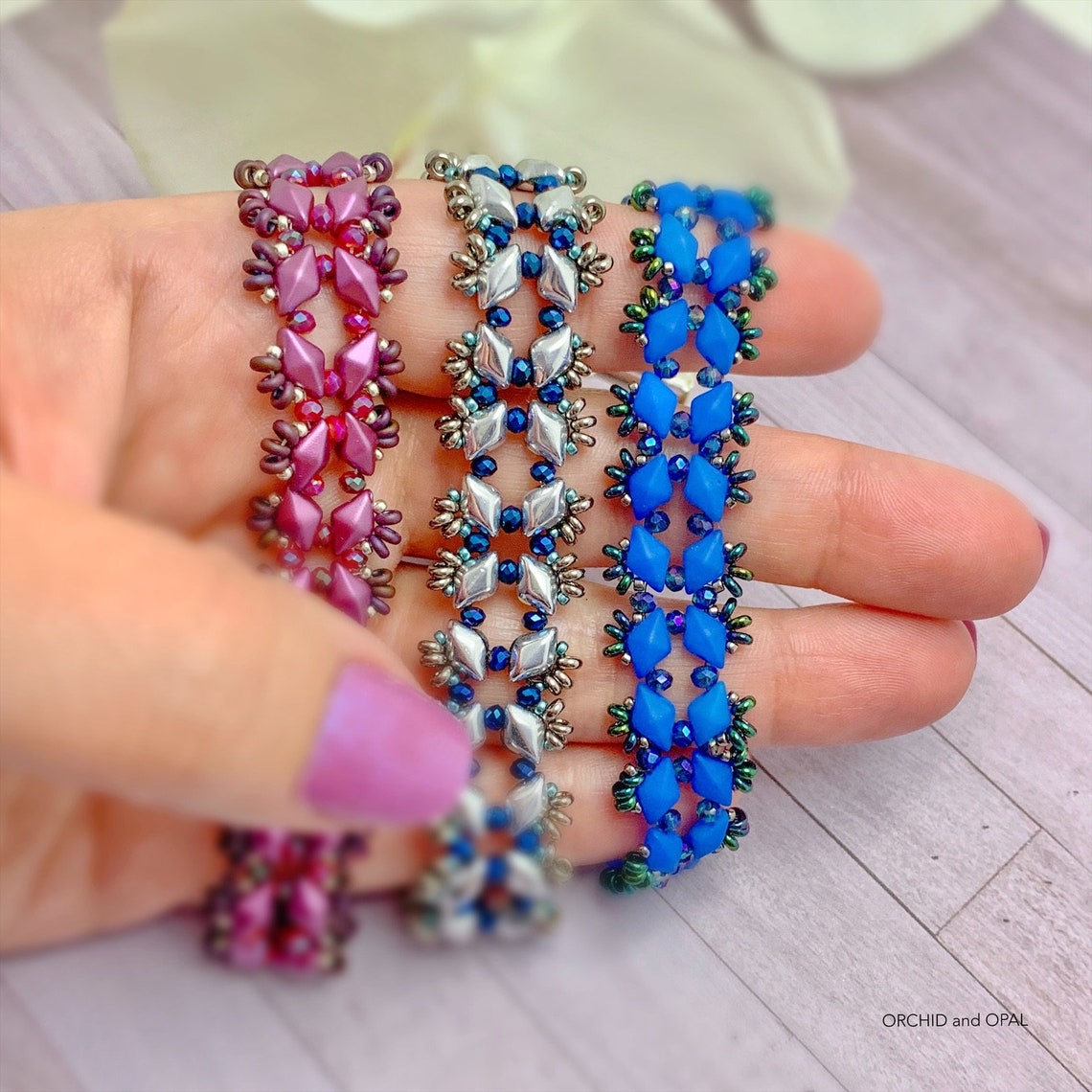 Beading Pattern Starlight Gemduo Bead DIY Beaded Bracelet - Etsy