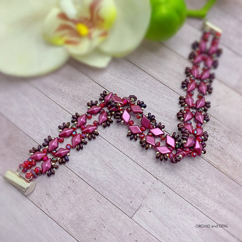 Beading Pattern Starlight Gemduo Bead DIY Beaded Bracelet - Etsy