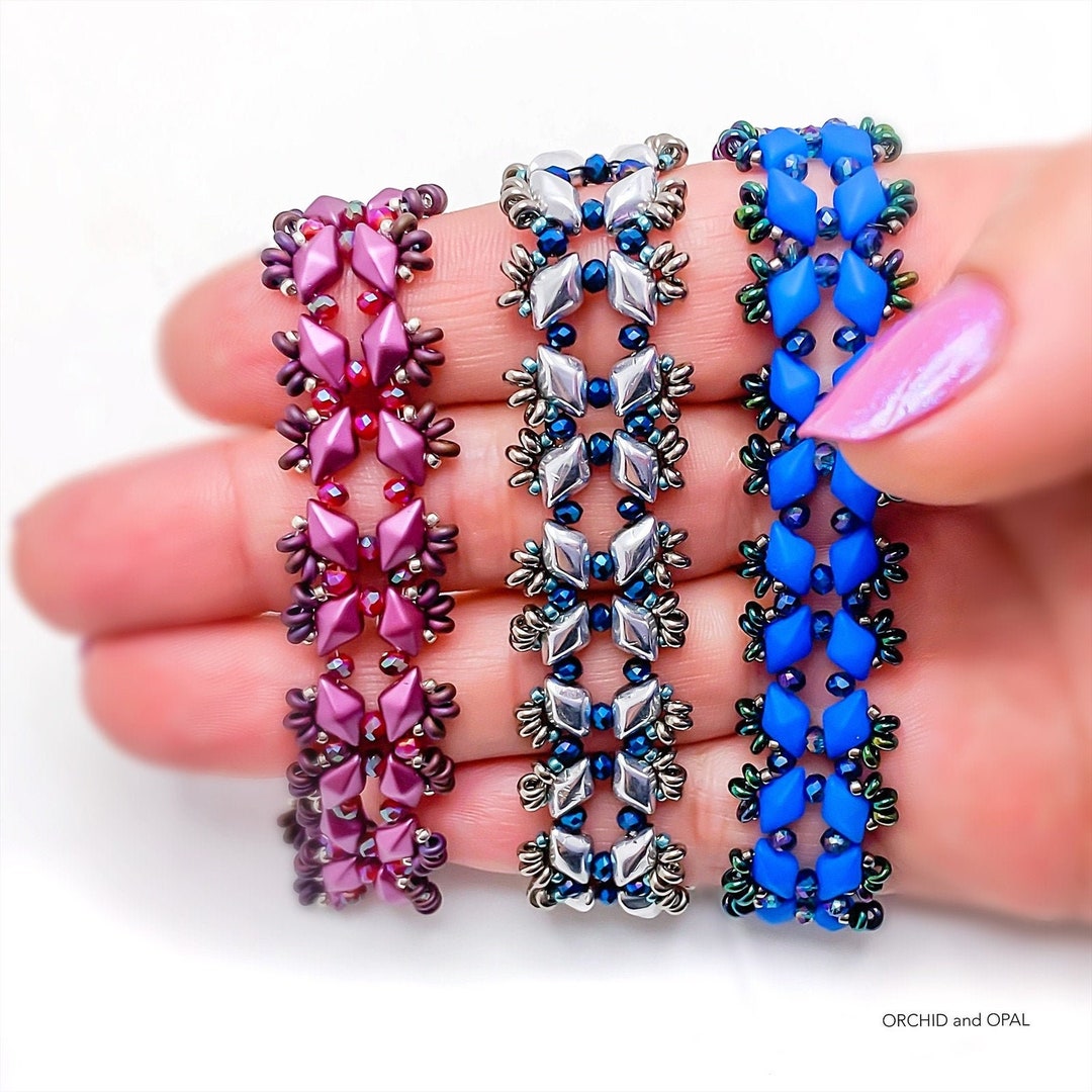 Beading Pattern - Starlight Gemduo Bead DIY Beaded Bracelet - Etsy