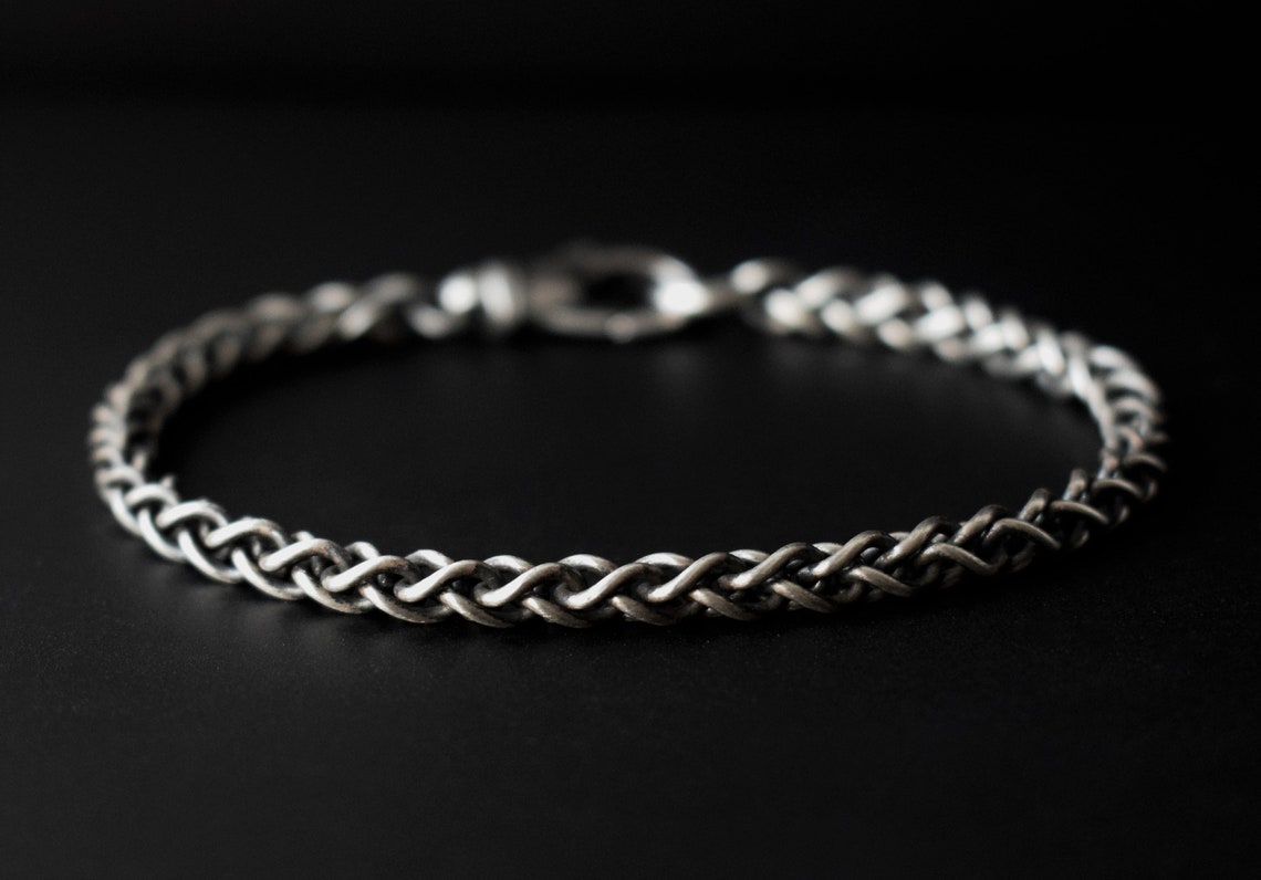 Mens Silver Bracelet Men Bracelet Mens Chain Bracelet - Etsy