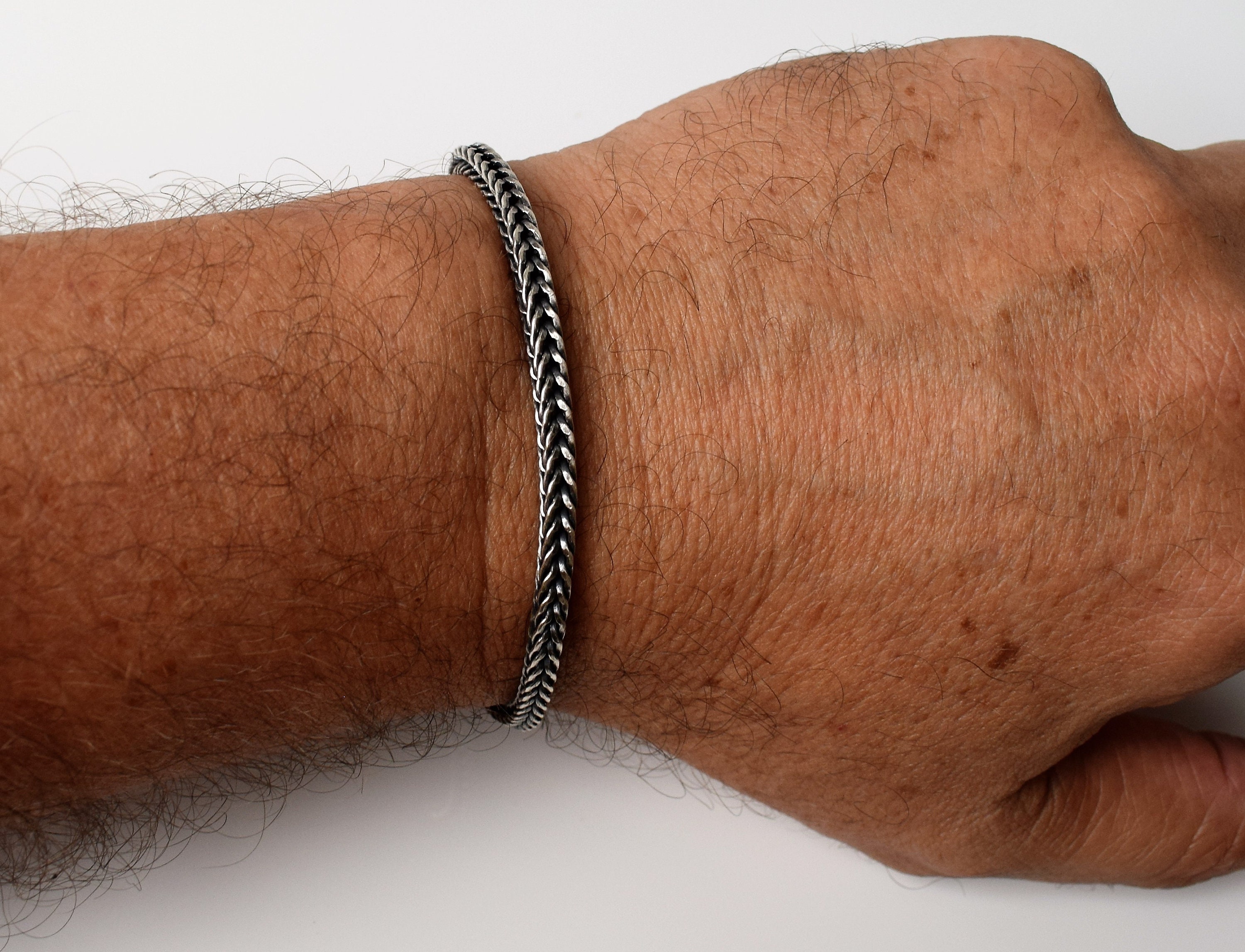 Mens Silver Bracelet Men Bracelet Mens Chain Bracelet | Etsy