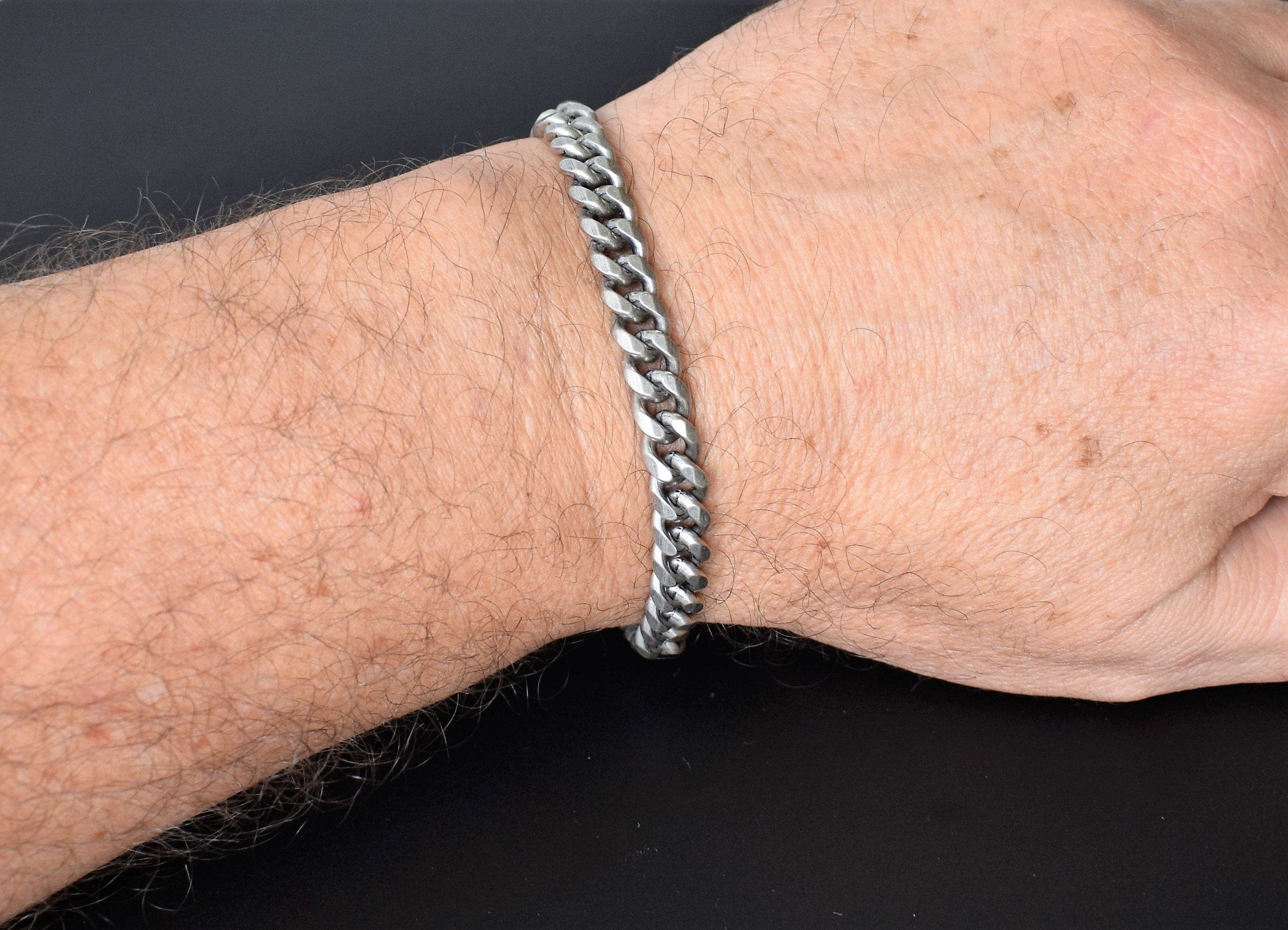 Mens Silver Bracelet Men Bracelet Mens Chain Bracelet - Etsy