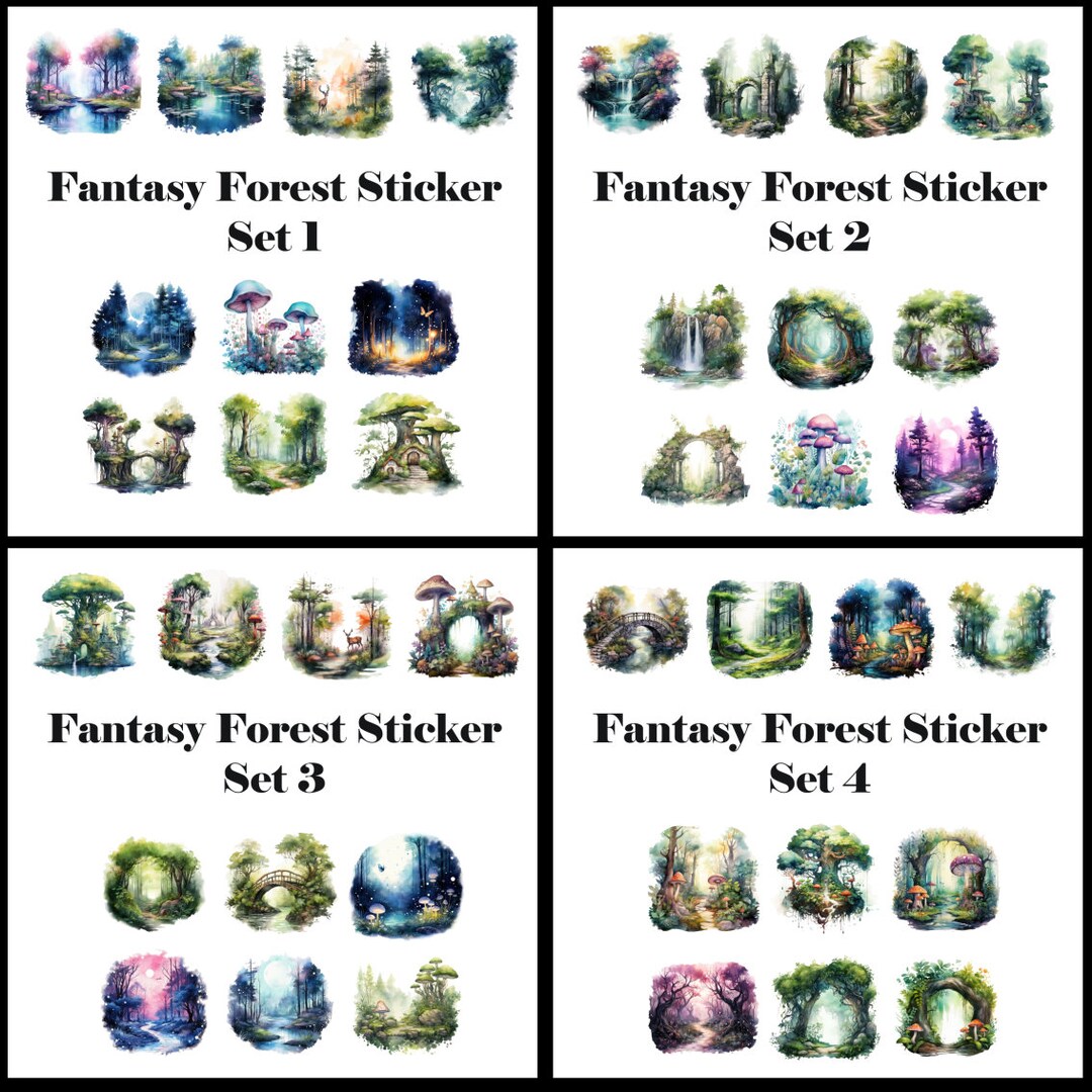 Fantasy Forest Sticker Set - Etsy
