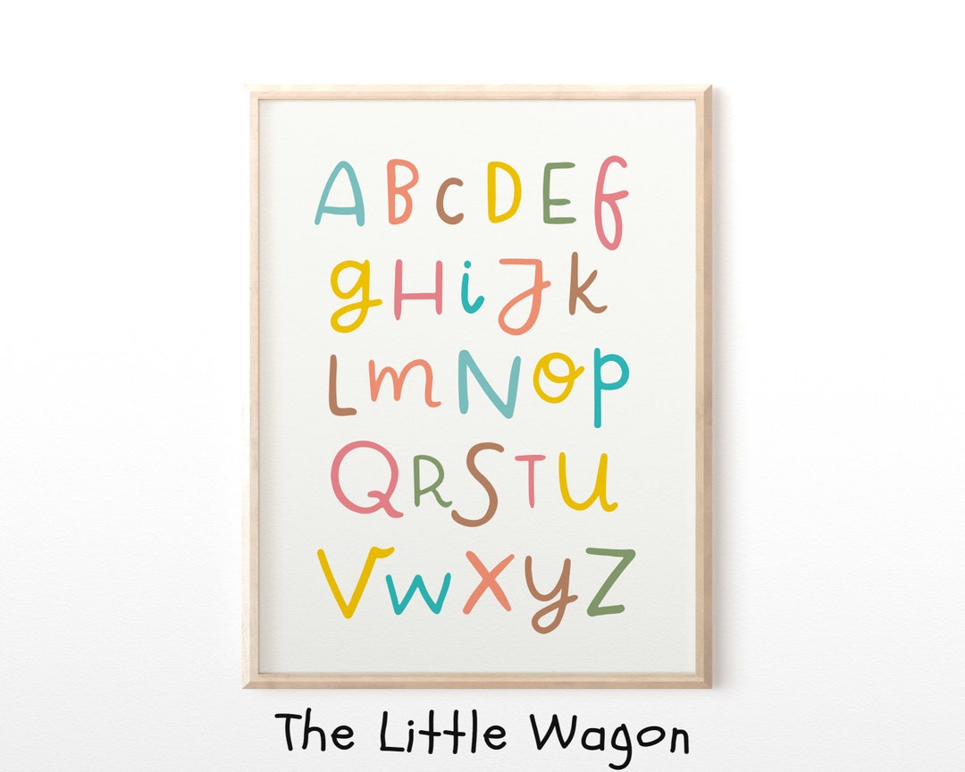 Colourful Alphabet Print, Abc Wall Art, Educational Decor, Home Decor ...