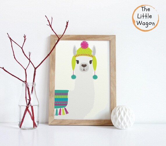 Lama Print Lama Illustration Lama Decor Lama Illustration | Etsy