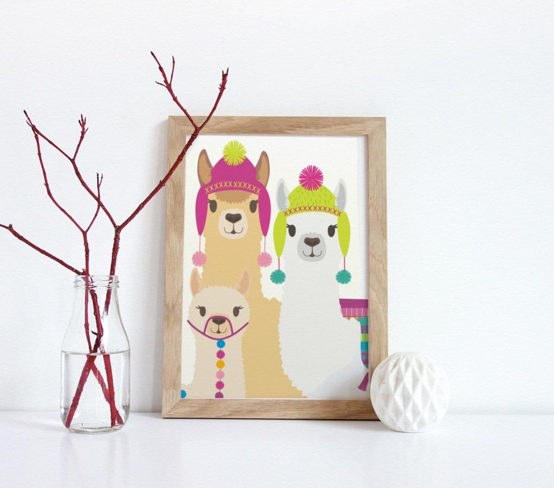Lama Wall Art Print the Lama Family Lama Illustration - Etsy UK