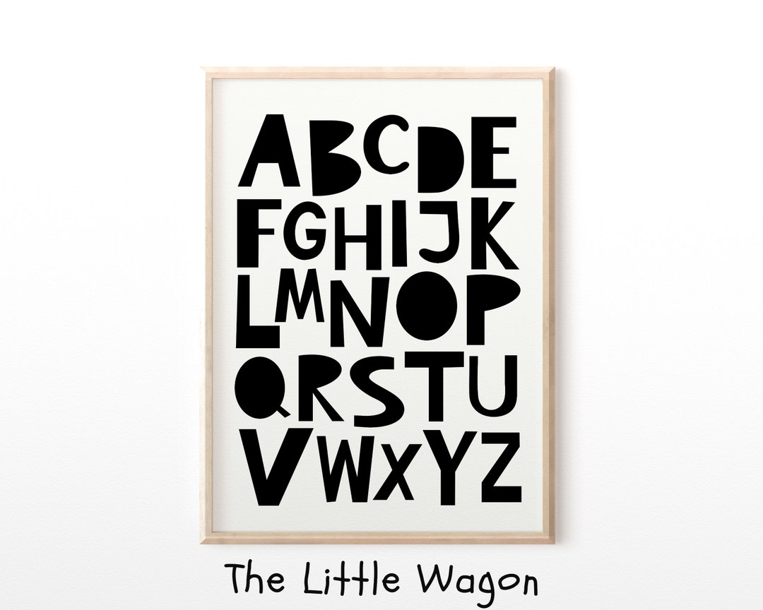 Alphabet Print, Alphabet Nursery, Alphabet Poster Nursery, Bedroom ...