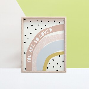 Girls Nursery Print, You Are so Loved Baby Nursery Decor, Rainbow Wall ...