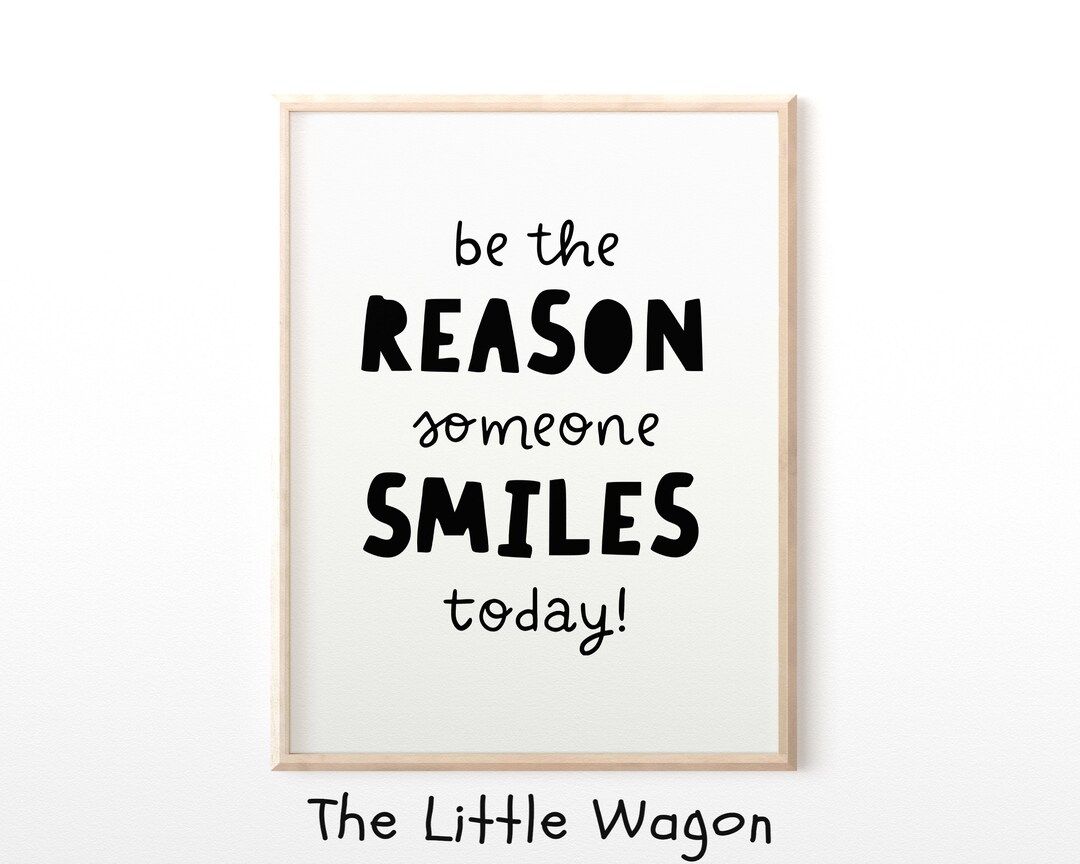 Be the Reason Somebody Smiles Today, Kids, Rainbow Print, Motivational ...