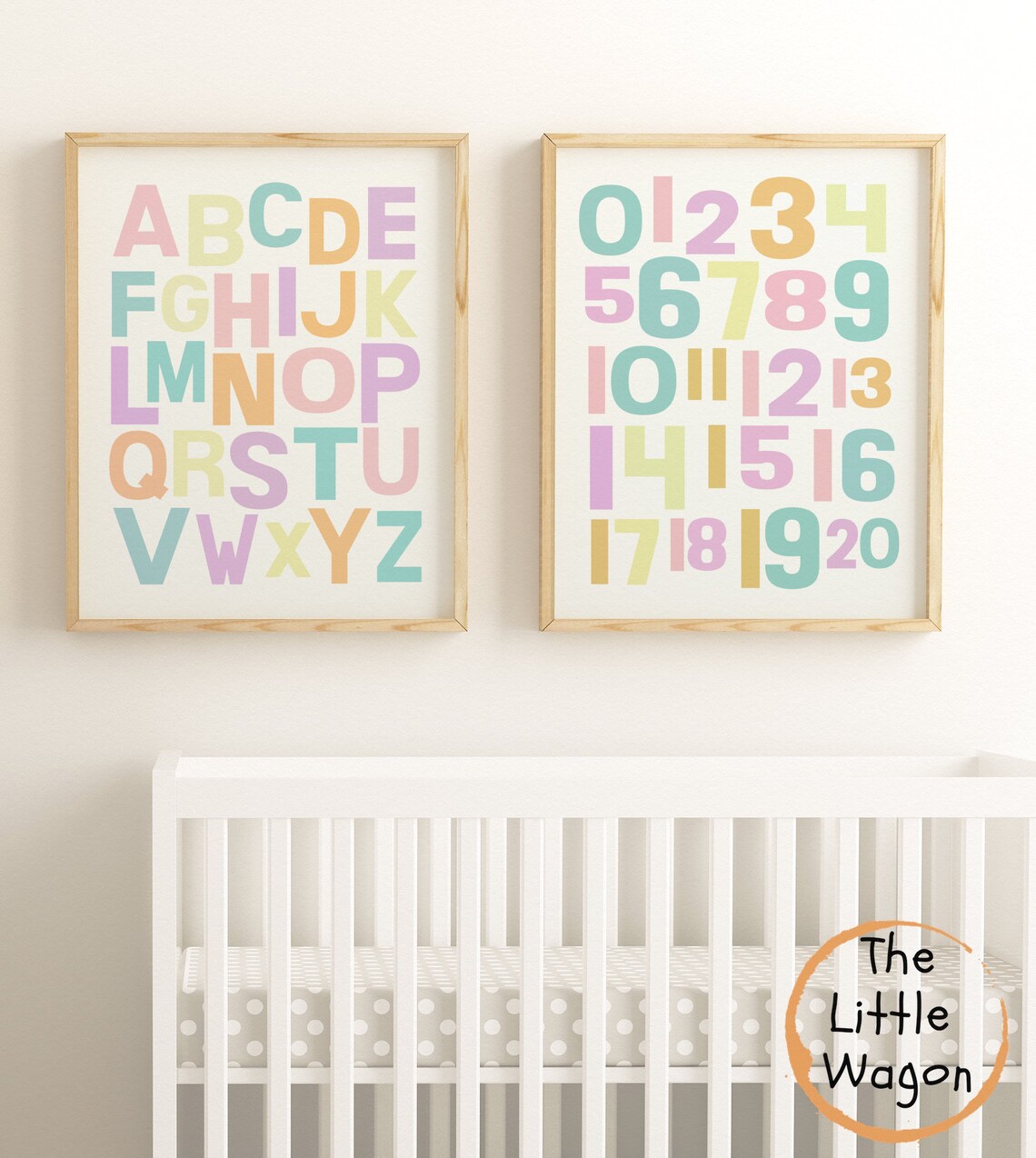 Pastel Rainbow Alphabet Wall Art ABC Set of Two Nursery | Etsy