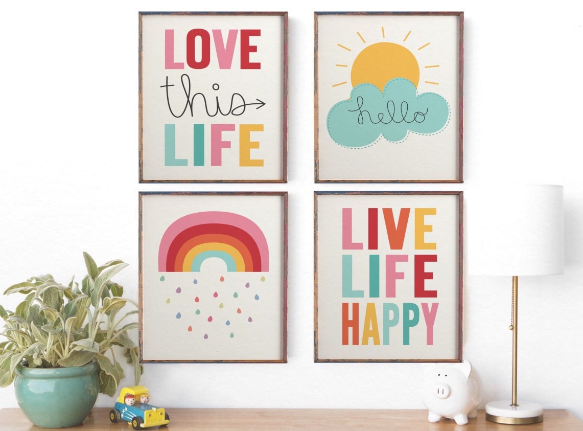 Kids Wall Art Children's Wall Art Nursery Set of 4 | Etsy