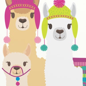 Lama Wall Art Print the Lama Family Lama Illustration - Etsy