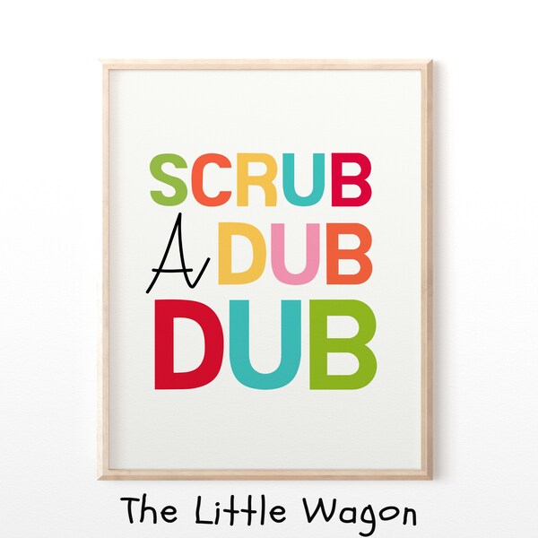 Scrub a Dub Dub Sign - Etsy