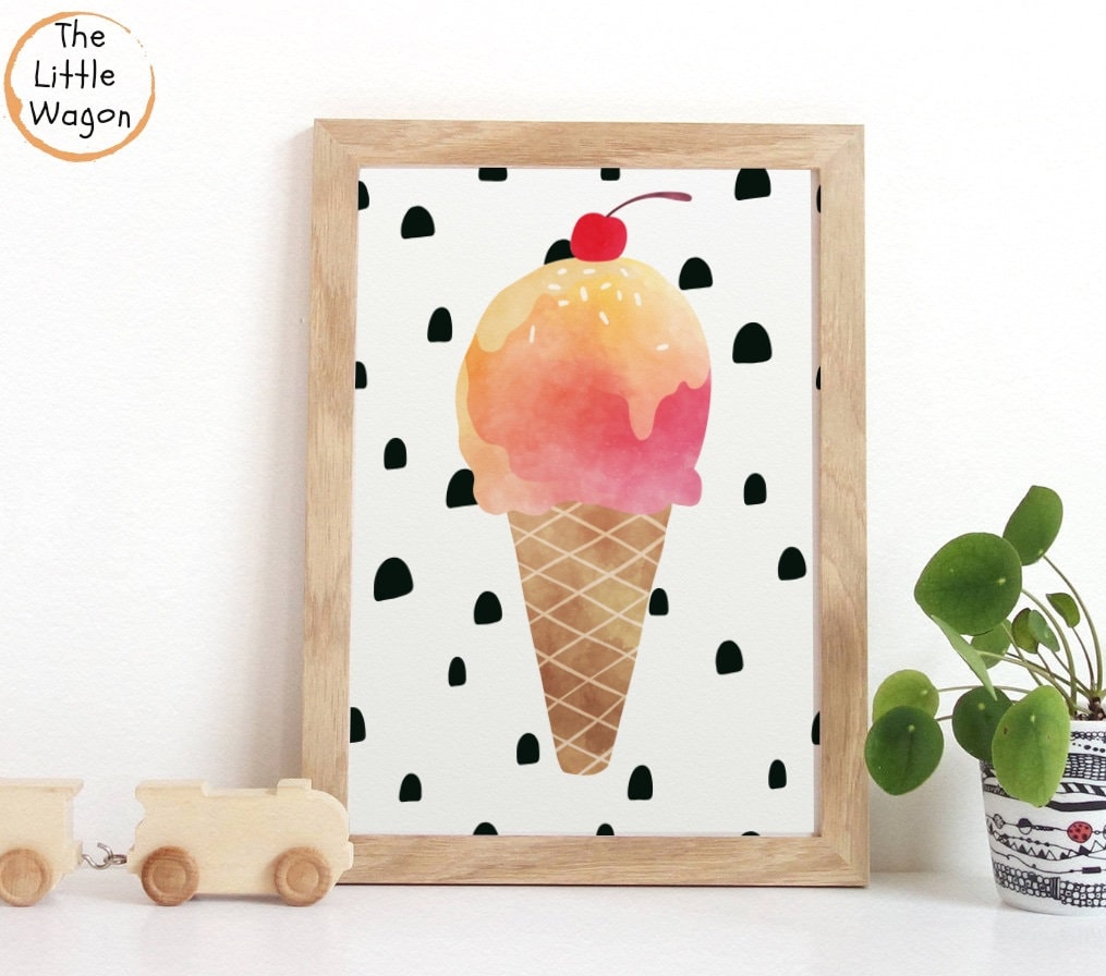 Sale Ice Cream Print Ice Cream Poster Ice Cream Wall Art | Etsy